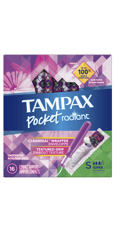Buy Tampax Pocket Radiant Compact Tampons Super Absorbency Unscented at ...