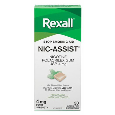 Buy Rexall Nic-Assist Nicotine Gum Extra Strength 4 mg Fresh Mint at ...