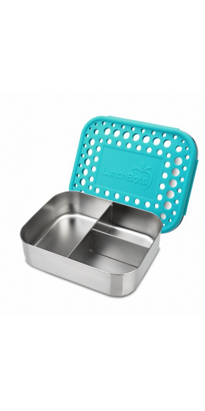 Buy Lunchbots Medium Stainless Steel Trio Bento Box Aqua Dots at Well ...