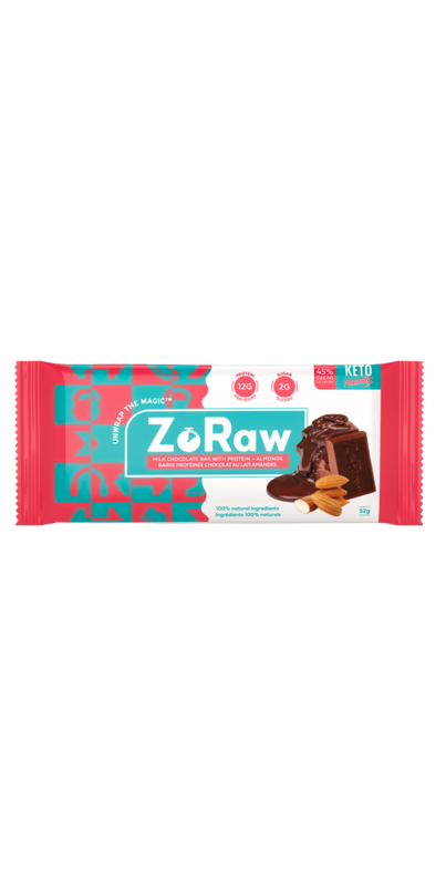 Buy ZoRaw Milk Chocolate Almond Bar with Protein at Well.ca | Free ...