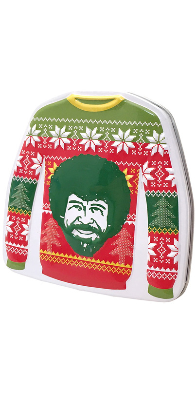 Buy Bob Ross Christmas Sweater Tin Happy Tree Green Apple Sours at Well ...
