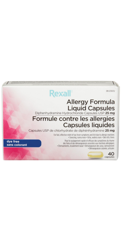 Acheter Rexall Allergy Formula Liquid Capsules à Well.ca | Livraison ...