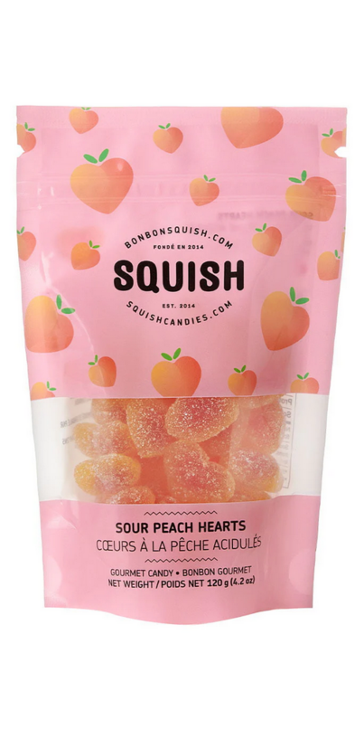 Buy SQUISH Sour Peach Hearts Gourmet Candy at Well.ca | Free Shipping ...