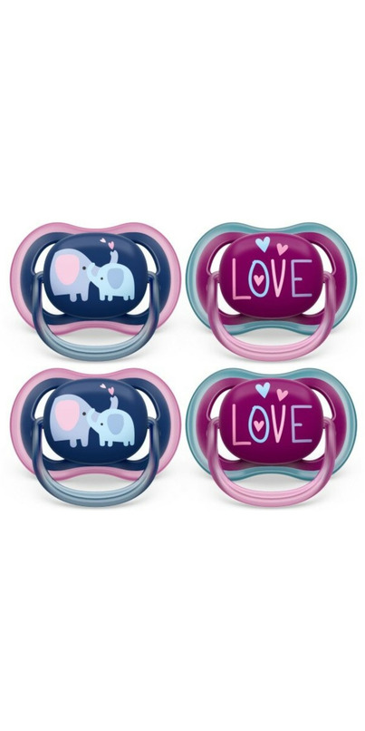 Buy Philips AVENT Ultra Air Pacifier Steel Blue Elephant and Pink Hello ...
