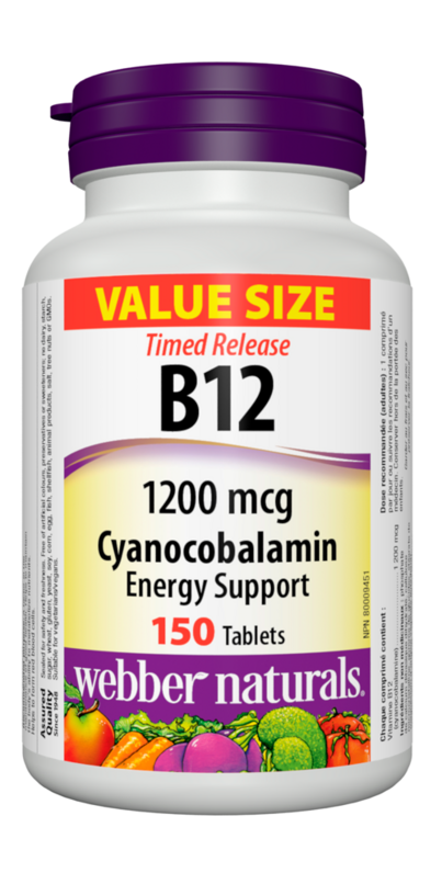Buy Webber Naturals Vitamin B12 and Cyanocobalamin Value Size at Well ...