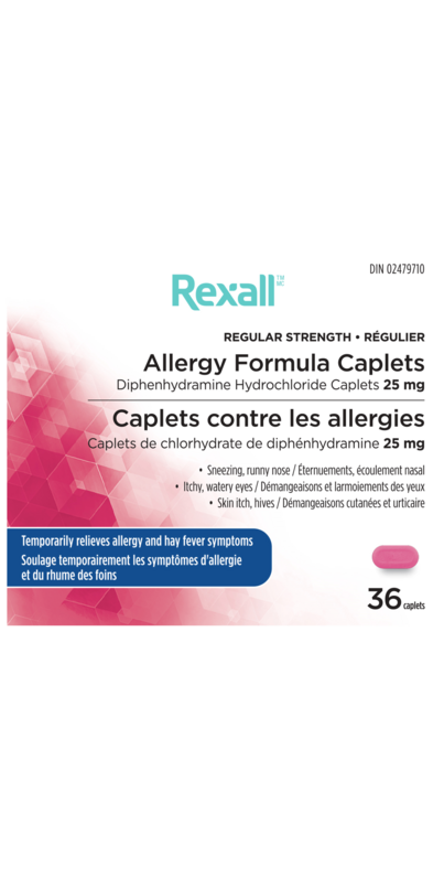 Buy Rexall Regular Strength Allergy Formula Caplets at Well.ca | Free ...