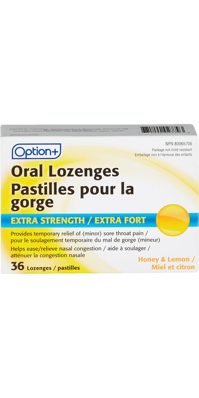Buy Option+ Oral Lozenges Extra Strength Honey & Lemon at Well.ca ...