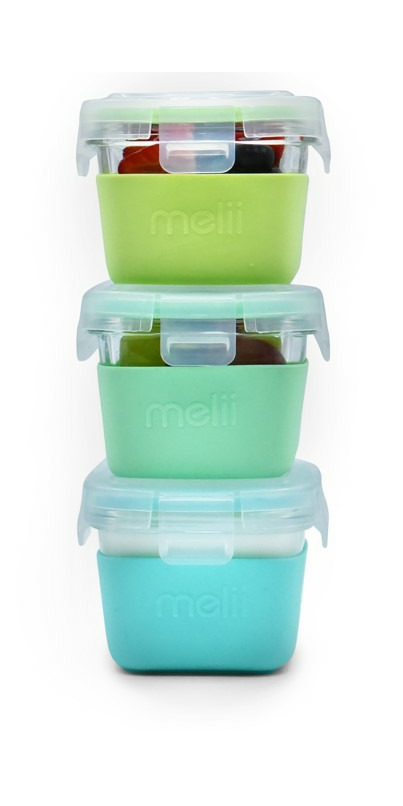 Buy Melii Glass Containers with Silicone Sleeve Mint, Blue, Lime at ...