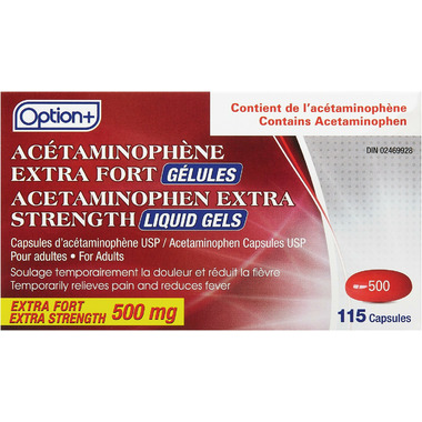 Buy Option+ Extra Strength Acetaminophen Liquid Gels 500mg at Well.ca ...