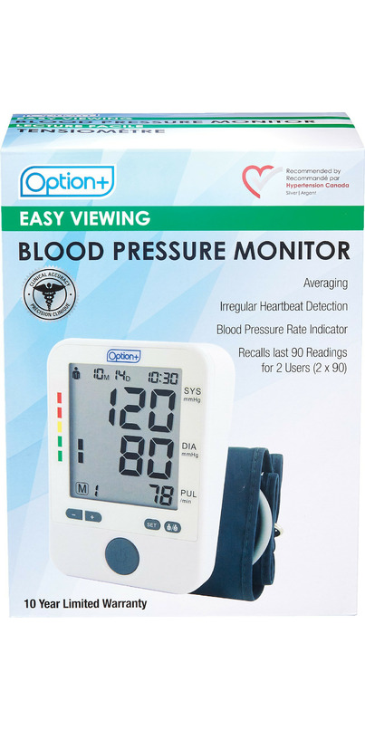 Buy Option+ Easy Viewing Blood Pressure Monitor at Well.ca | Free ...