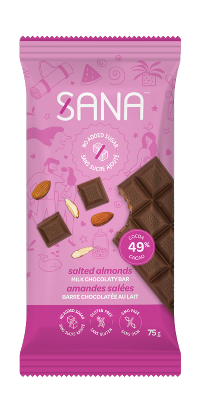 Buy SANA Milk Chocolaty Bar Salted Almonds at Well.ca | Free Shipping ...