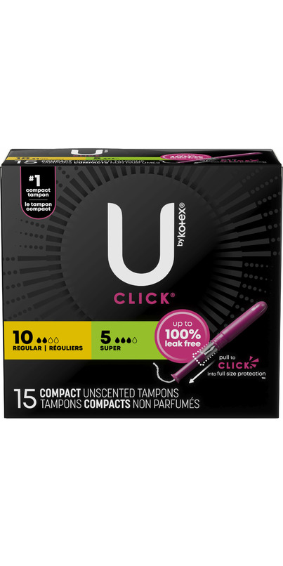 Buy U by Kotex Click Compact Multipack Tampons Regular/Super Unscented ...