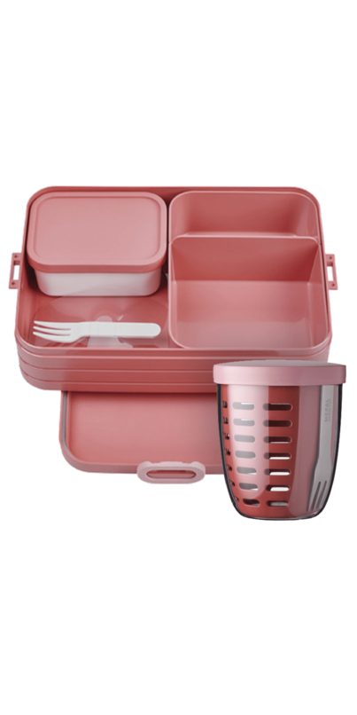 Buy Mepal Bento Lunch Box and Fruit & Veggie Pot Vivid Mauve Bundle at ...