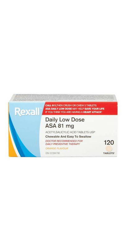 Buy Rexall Daily Low Dose ASA 81 mg Orange Flavour Quick Chews at Well ...