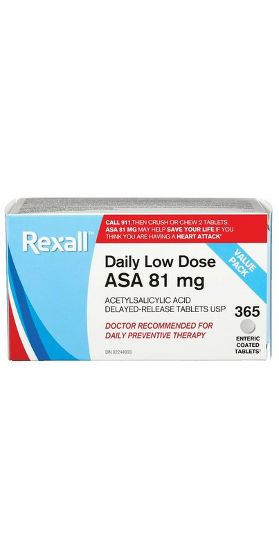Buy Rexall Daily Low Dose ASA 81mg Enteric Coated Tablets from Canada ...