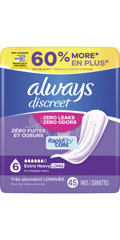 Buy Always Discreet Ultimate Bladder Control Long Pad at Well.ca | Free ...