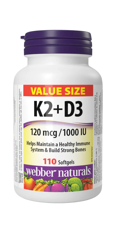 Buy Webber Naturals Vitamin K2+D3 120mcg/1000 IU at Well.ca | Free ...
