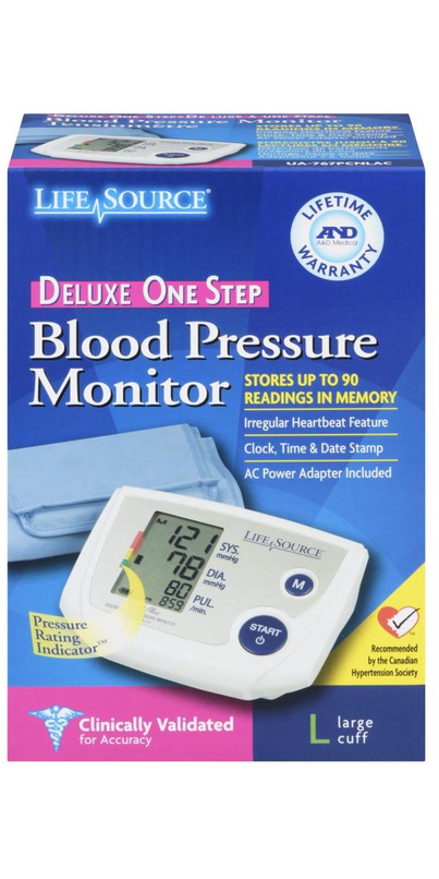 Buy LifeSource Blood Pressure Monitor One Step Plus Memory at Well.ca ...