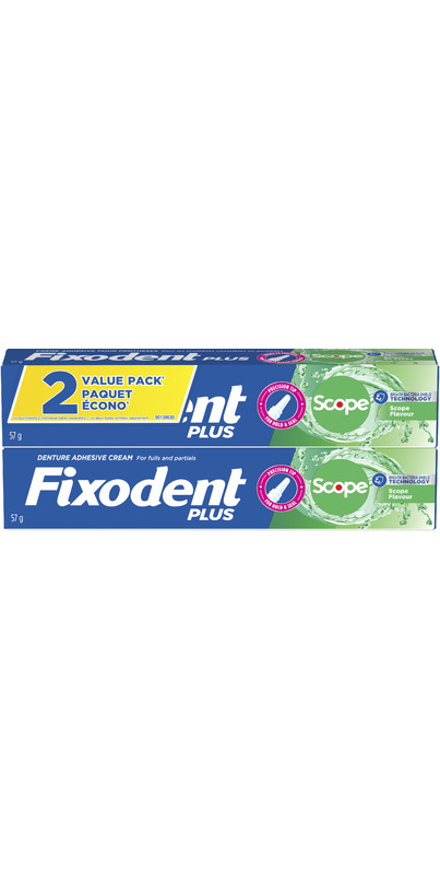 Achetez Fixodent Plus Scope Denture Adhesive Cream Twin Pack à Well.ca ...