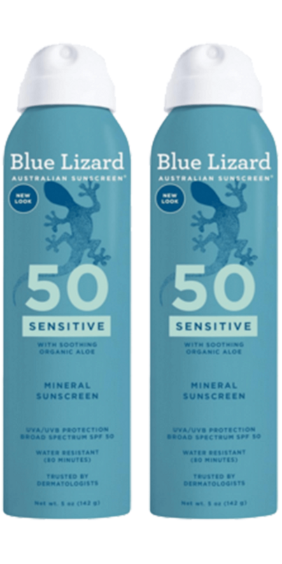 Buy Blue Lizard Sensitive Mineral Sunscreen Spray SPF 50 Bundle at Well ...
