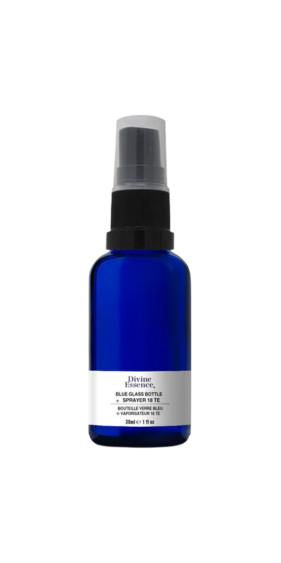 Buy Divine Essence Blue Glass Bottle With Spray 30ml at Well.ca | Free ...