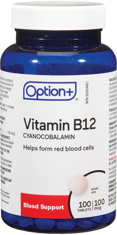 Buy Option+ Vitamin B12 Cyanocobalamin 100mcg at Well.ca | Free Shipping $35+ in Canada