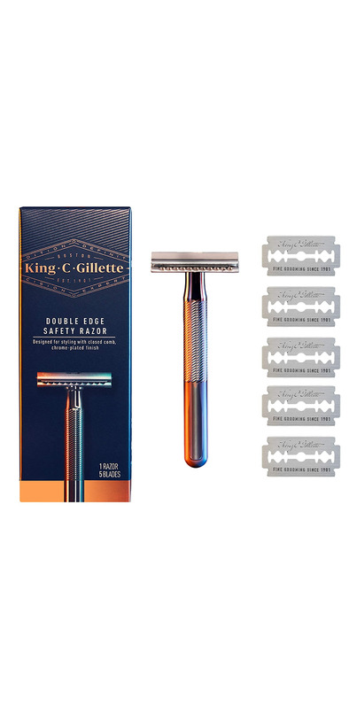 Buy Gillette Men's Double Edge Safety Razor with 5 Double Edge Refill ...