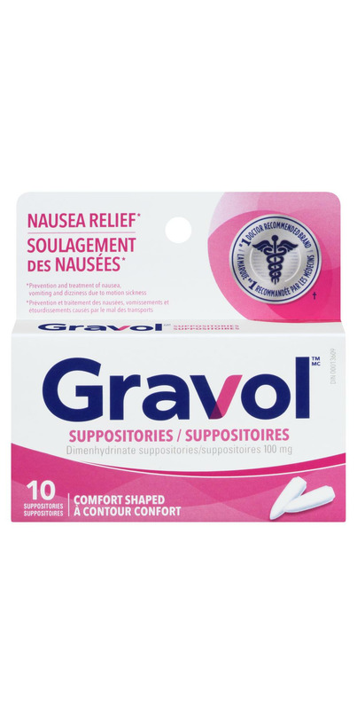 Buy Gravol Comfort Shaped Suppositories 100mg at Well.ca | Free ...