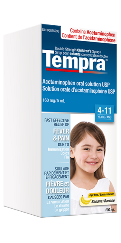 Buy Tempra Fever & Pain Relief Syrup Banana (4-11 yrs) at Well.ca ...