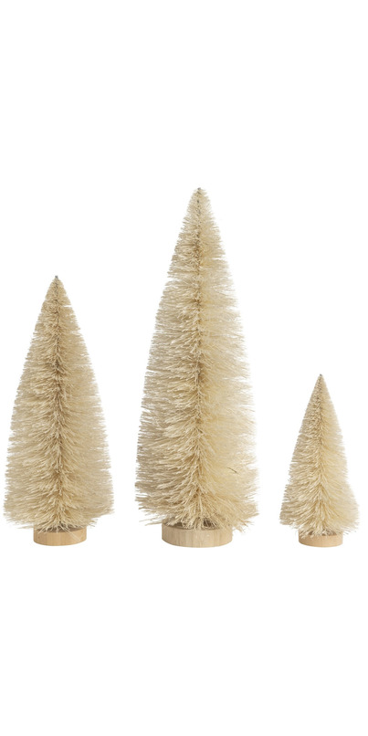Acheter Silver Tree Natural Bristle Table Top Trees Set White Snow Tips ...