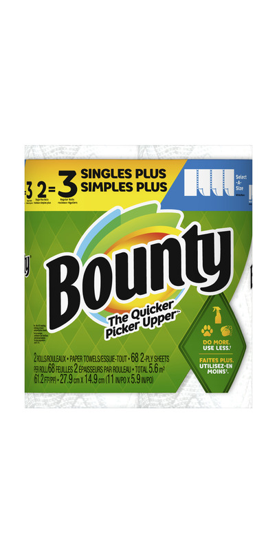 Buy Bounty Paper Towels Single Plus Select A Size White at Well.ca ...