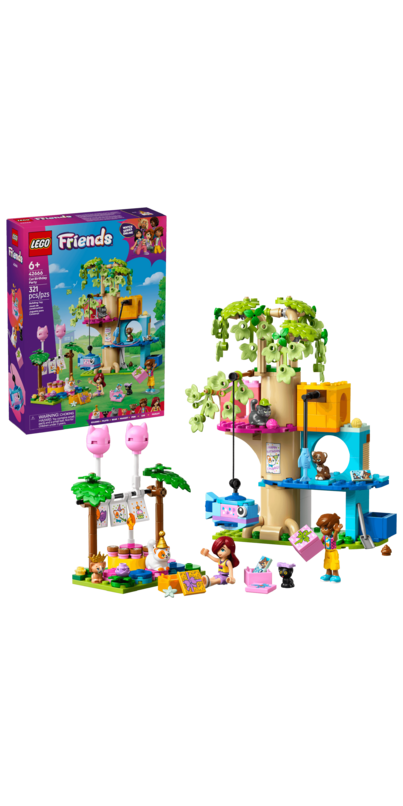 Buy LEGO Friends Cat Birthday Party & Tree House Building Kit Toy at ...