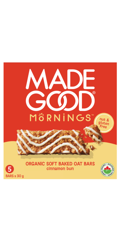 Buy MadeGood Mornings Organic Soft Baked Oat Bars Cinnamon Bun at Well ...