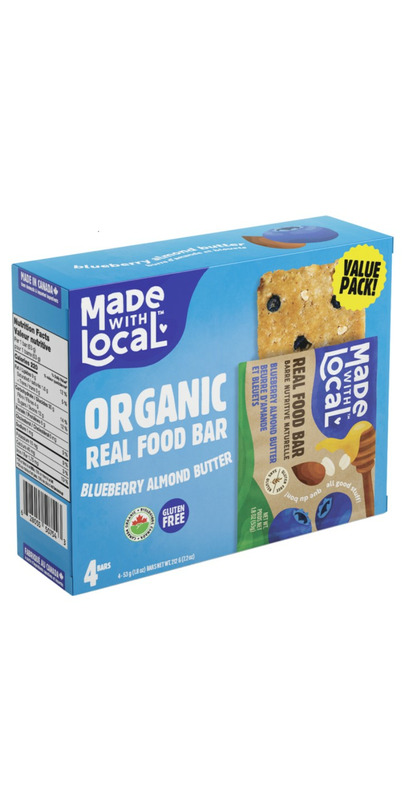 Buy Made with Local Real Food Bar Case Blueberry Almond Butter at Well ...