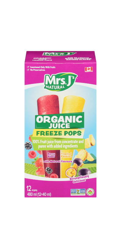 Buy Mrs J's Natural Juice Pop Freezies Tropical Passion & Berry Blast ...