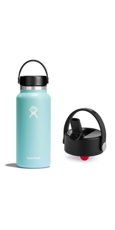 Buy Hydro Flask Wide Mouth Dew 32 oz with Flex Straw Lid Bundle at Well ...