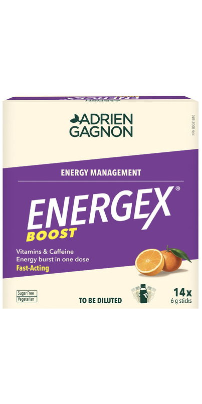 Buy Adrien Gagnon Energex Boost Vitamins & Caffeine Sticks Orange at ...