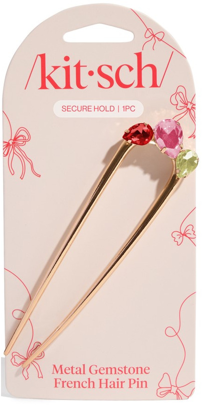 Buy Kitsch Metal Gemstone French Hair Pin Red, Pink & Green at Well.ca ...