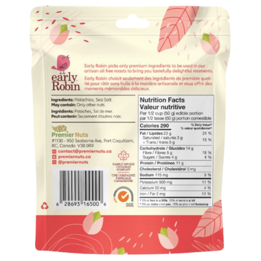 Buy Early Robin Sea Salt Roasted Shelled Pistachios at Well.ca | Free ...