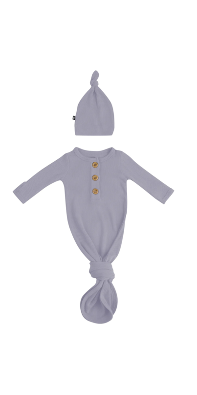Buy Kyte BABY Ribbed Knotted Gown with Hat Set Haze at Well.ca | Free ...