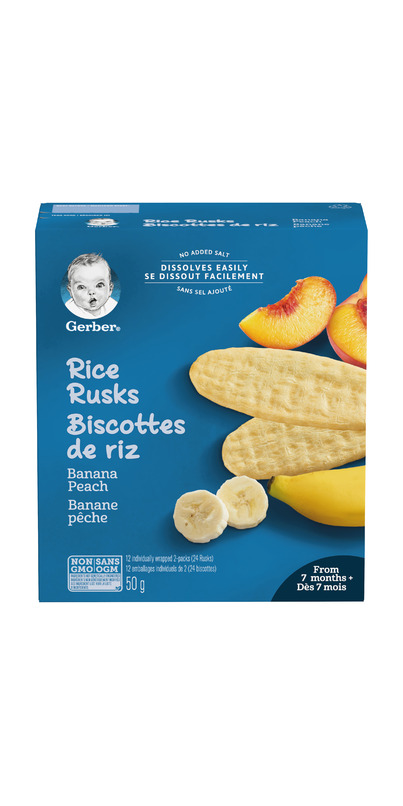 Buy Gerber Rice Rusks Banana Peach at Well.ca | Free Shipping $35+ in ...