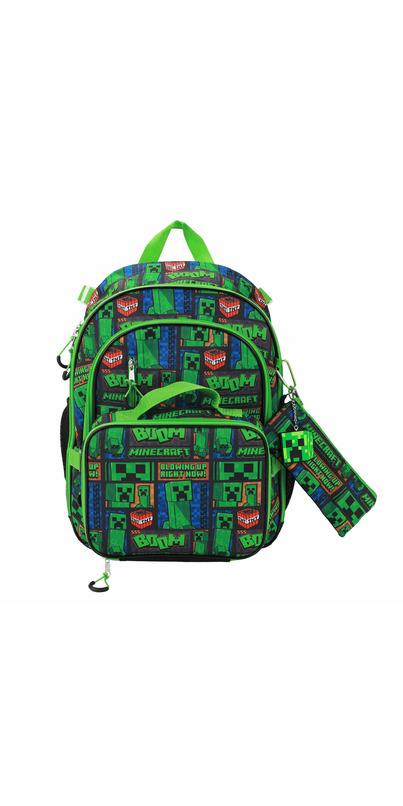 Buy Bioworld Kids Backpack and Lunch Bag Set Minecraft Creeper TNT at ...