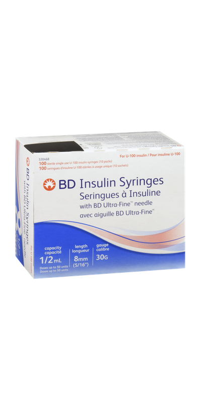 Buy BD Insulin Syringes Ultra-Fine 0.5mL 30G 8mm 5/16 Inch at Well.ca ...