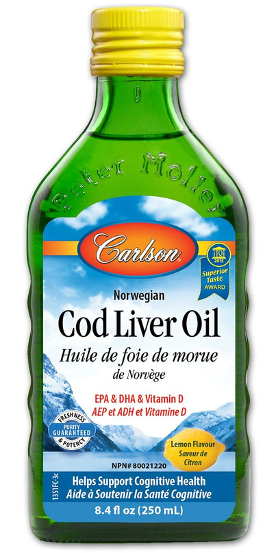 Buy Carlson Norwegian Cod Liver Oil Lemon Flavour Small Bottle at Well ...
