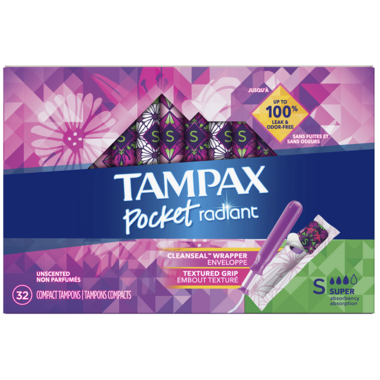 Buy Tampax Pocket Radiant Compact Tampons Super Absorbency at Well.ca ...