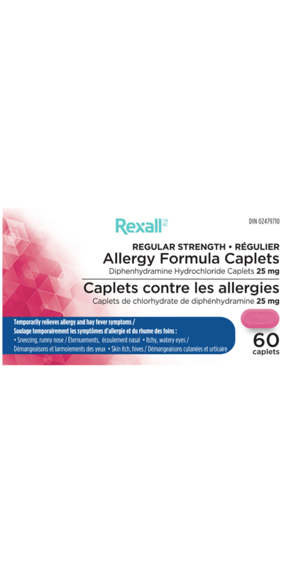 Buy Rexall Regular Strength Allergy Formula Caplets at Well.ca | Free ...