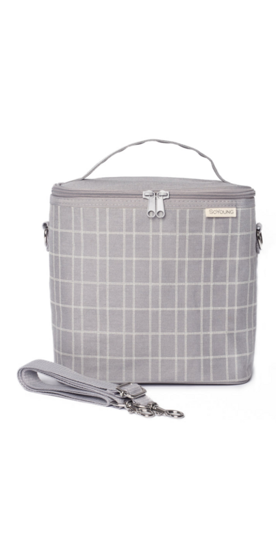 Buy SoYoung Linen Lunch Poche Grey Grid at Well.ca | Free Shipping $35 ...