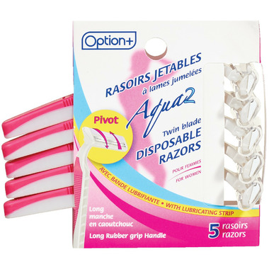 Buy Option+ Aqua2 Twin Blade Disposable Pivot Razors for Women at Well ...