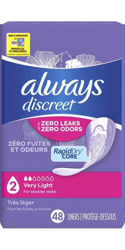Buy Always Discreet Very Light Bladder Control Regular Liners 2 Drops ...