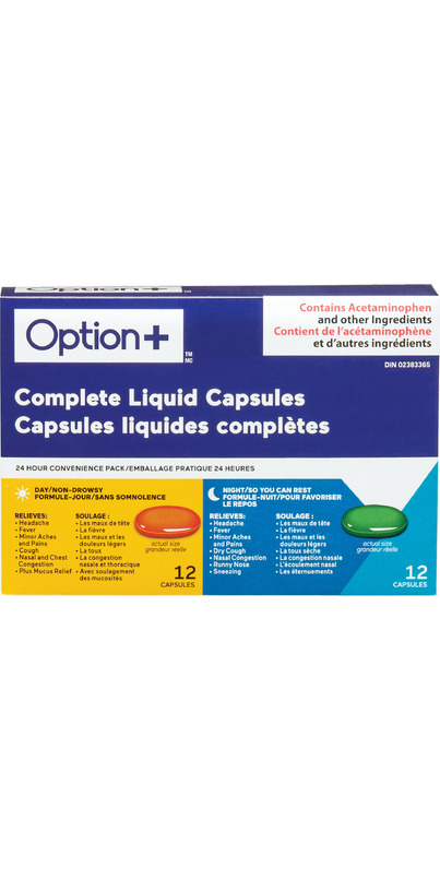 Buy Option+ Complete Cough & Cold Liquid Capsules Combo Pack at Well.ca ...